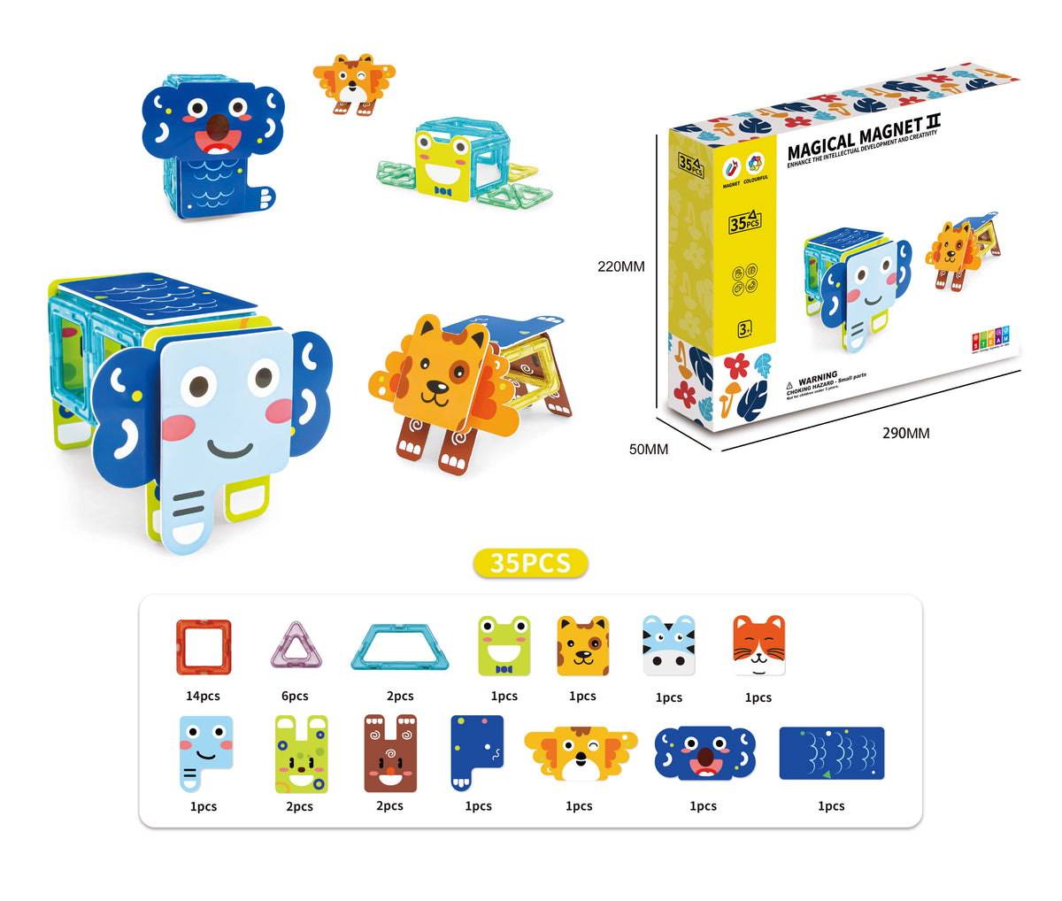 STEAM Building Toys Magnetic Tiles 35 PCS – Hoogarkids