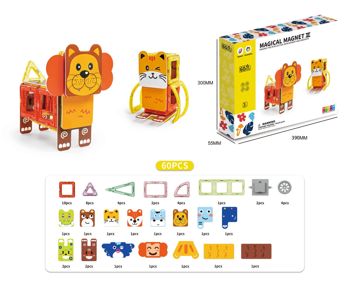 STEAM Building Toys Magnetic Tiles 60 PCS – Hoogarkids